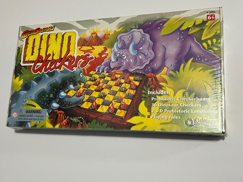 Vintage 1989 DINO Checkers Board Game by Educational Insights (SEALED ...