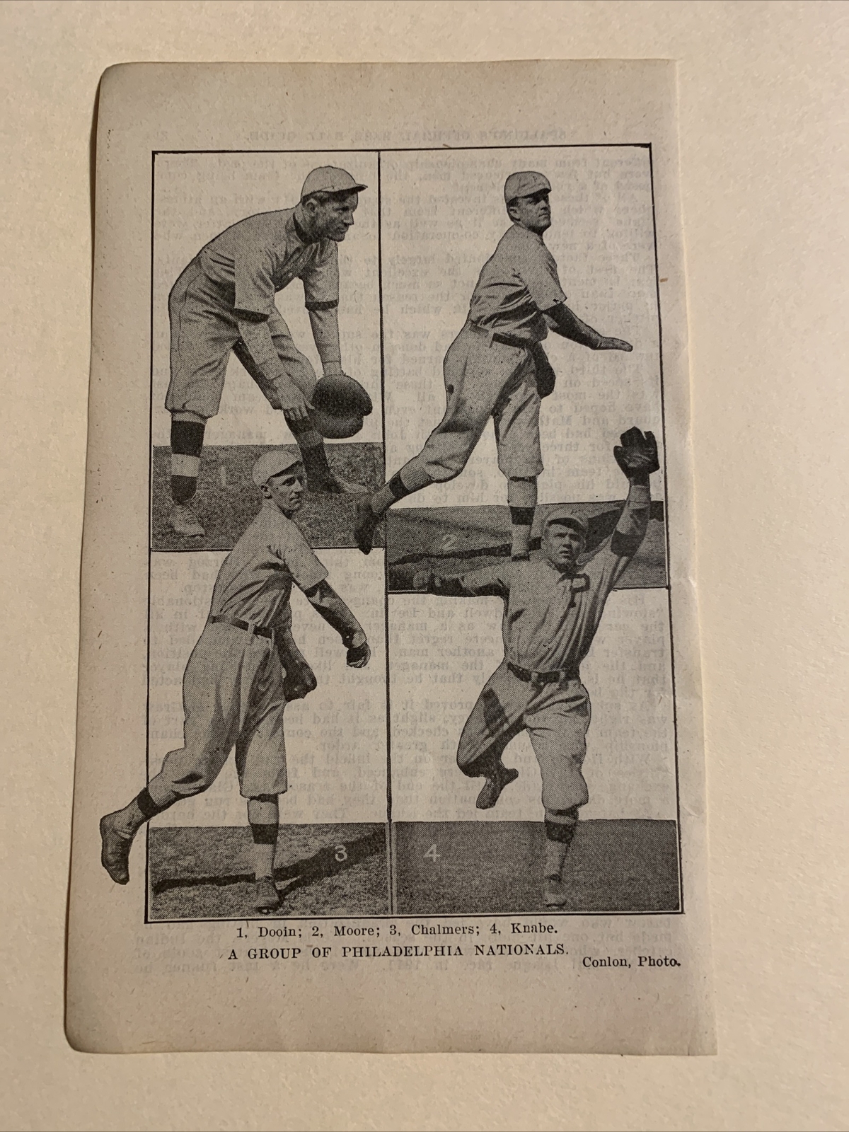 Philadelphia Phillies Earl Moore Otto Knabe Red Dooin 1911 Baseball ...