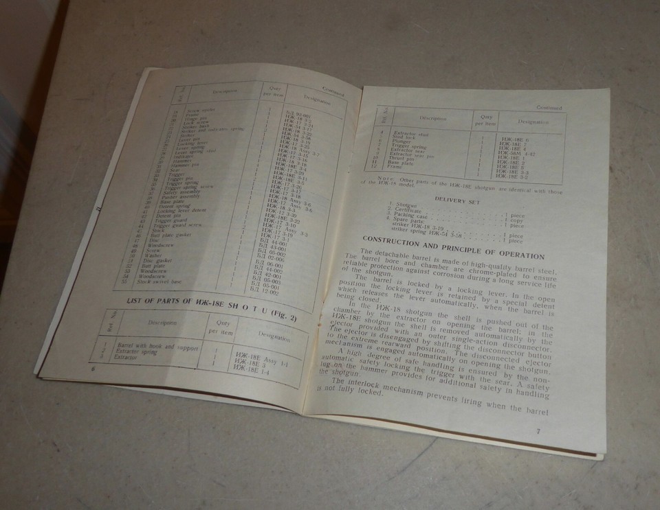 VINTAGE BAIKAL 18 OPERATING MANUAL , circa mid 1970s Plus Certificate ...