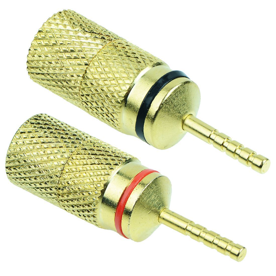 2pcs Red + Black Gold Plated 2mm Speaker Pin Plug Connectors | eBay