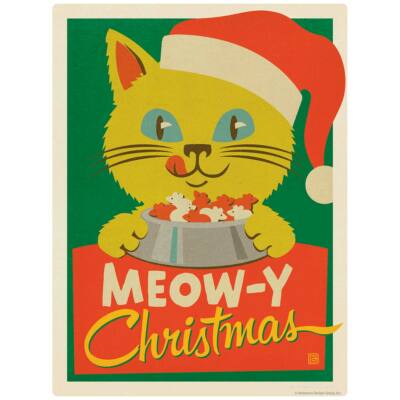 Meow-y Christmas Santa Cat Decal Peel and Stick Decor | eBay