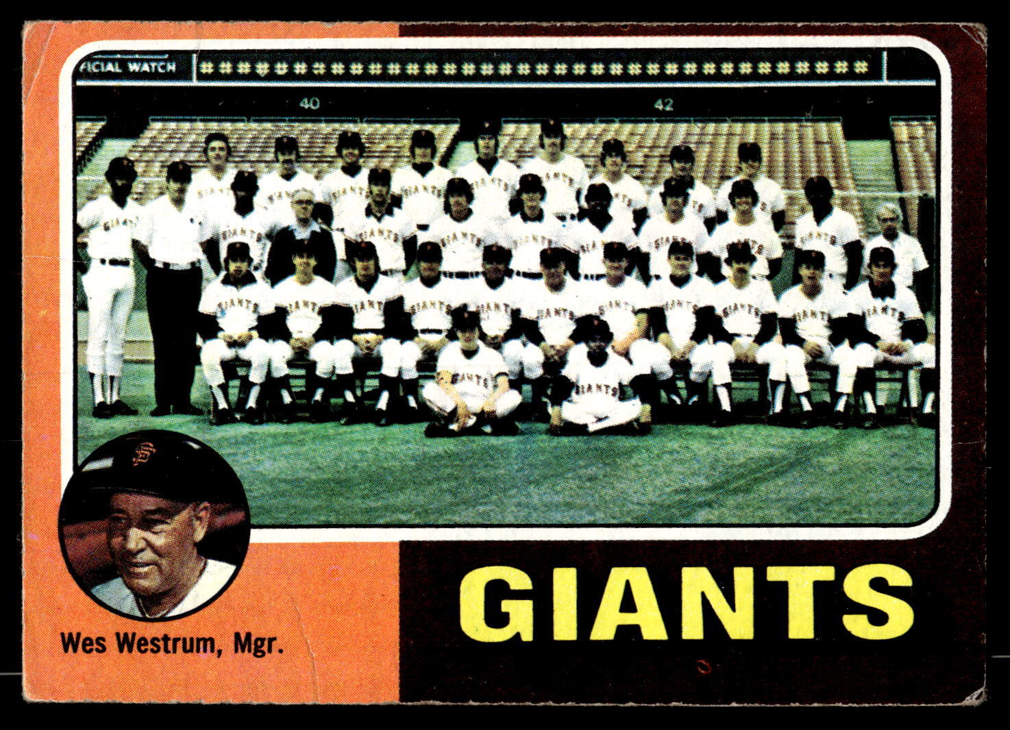 1975 Topps #216 San Francisco Giants - Wes Westrum TC, MGR, CL See Scan ...