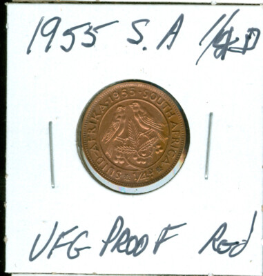 1955 SOUTH AFRICA FARTHING 1/4P ULTRA FINEST GRADE RED * | eBay