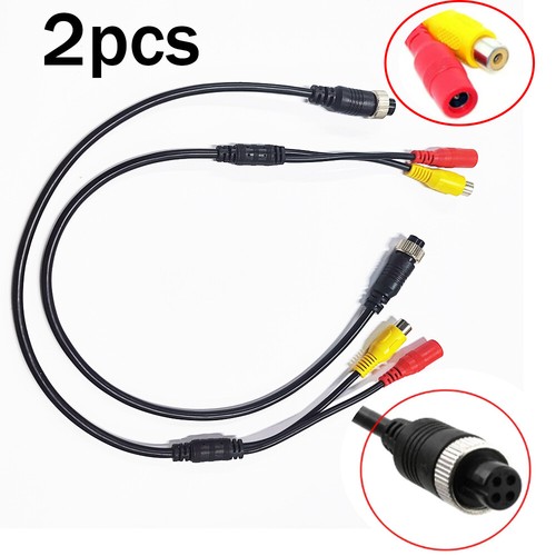 2Pcs 4 Pin FeMale to RCA Adapter Cable Converter for Car Backup Camera ...