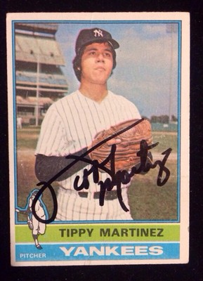 TIPPY MARTINEZ 1976 Topps Autographed Signed Baseball Card JSA 41 | eBay