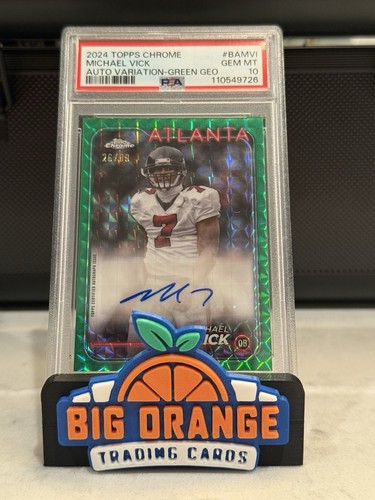 2024 Topps Chrome Football Auto Variation Green Geo /99 - Michael Vick ...
