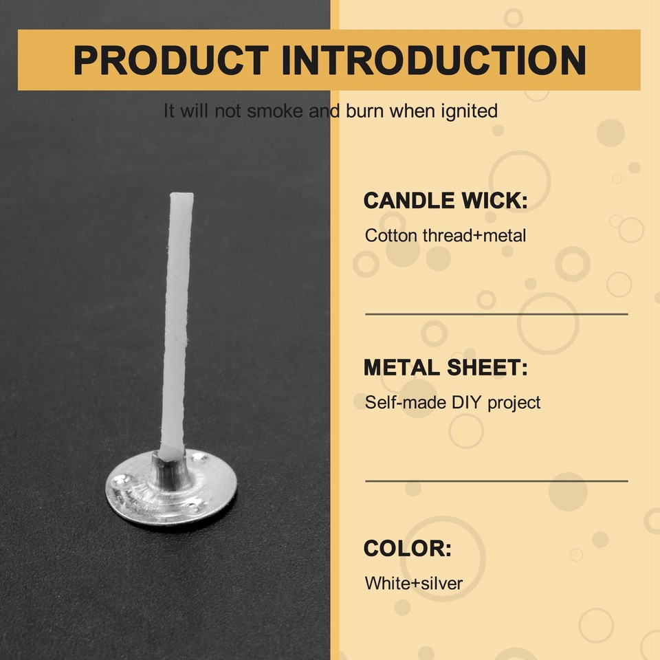 2X(500Pcs Candle Wicks 1 Inch Low Smoke Candle Wick with Metal Tabs Tea2958 | eBay Australia