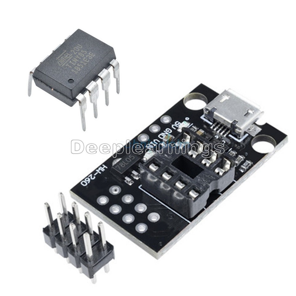 Development Programmer Board Micro USB for ATtiny + DIP-8 Tiny85-20PU ...