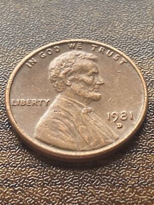 1981 D Penny Error Variety Lincoln Memorial D/D Filled “D” Actual Coin ...