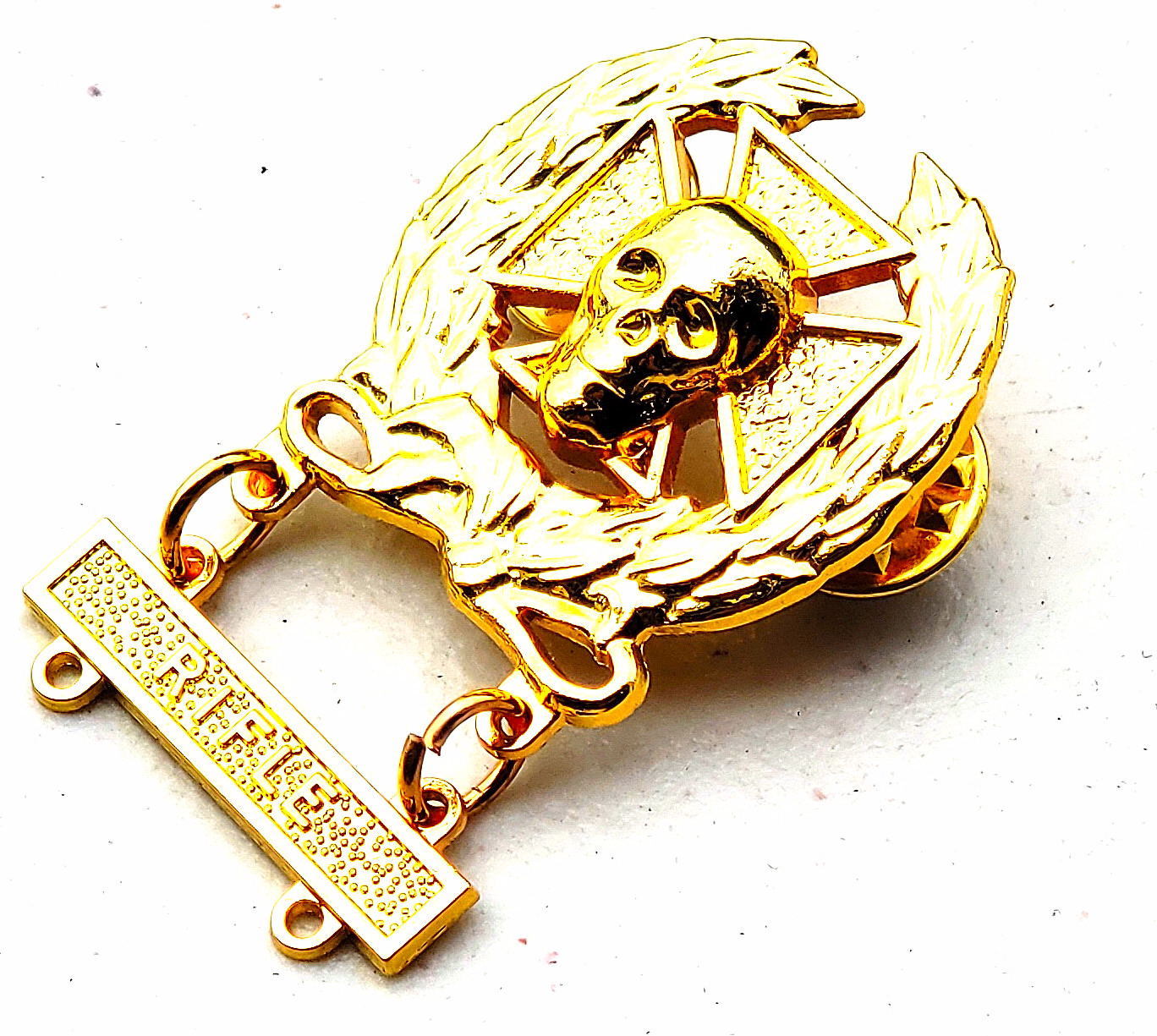 Expert Sniper Skull Badge Pin Rifle Bar Army Marksman M24 Medal GOLDEN ...