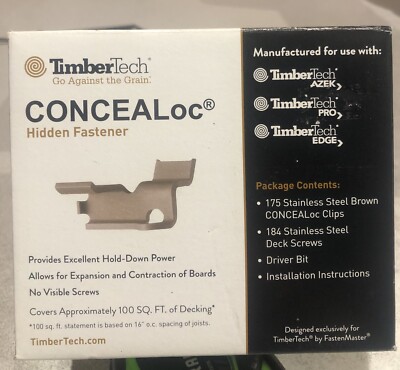Free Shipping TimberTech CONCEALoc Deck Hidden Fasteners OPEN Box 160 ...