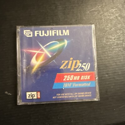 FACTORY SEALED Fujifilm 250 MB Zip Disk IBM Format Retail Package zaq ...