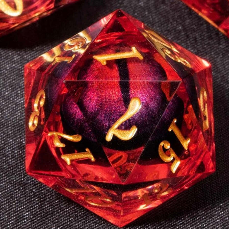 Red Dungeons and Dragons DND Dice - Single Sharp Edge Resin dice ...