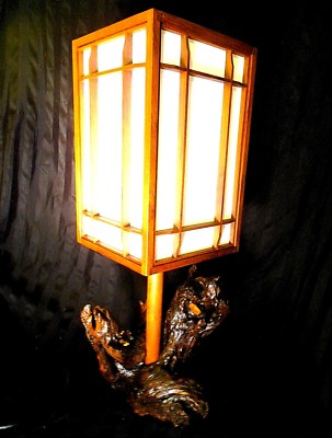 Japanese Style Natural Walnut Wood Root Lamp Stand Lantern | eBay