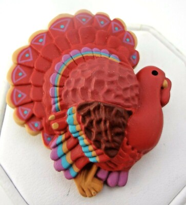Vintage NOS Hallmark Cards Turkey Pin / Brooch - Hard Plastic ...