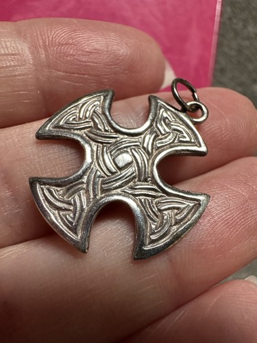Silver Anglo Saxon Cross Pendant Charm. Stamped Silver. | eBay UK