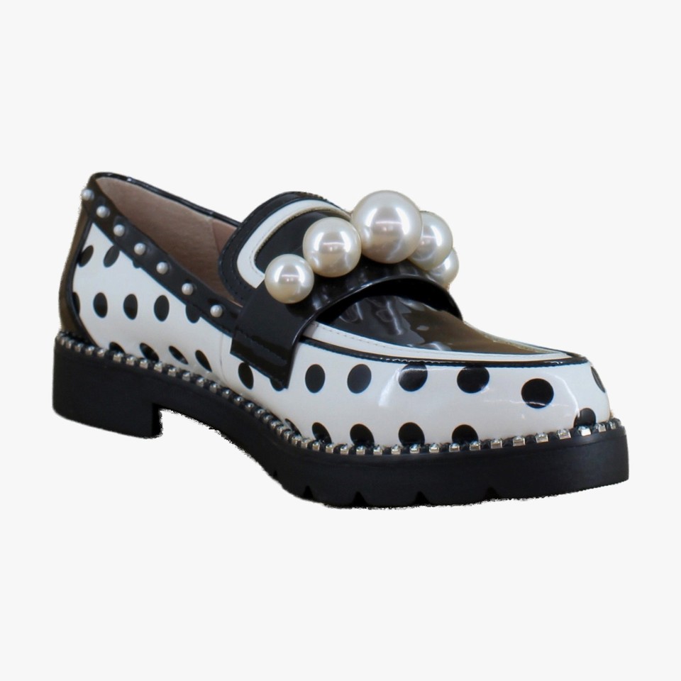 Betsey Johnson Harloe Womens Loafers & Slip-Ons Black/White/Multi | eBay