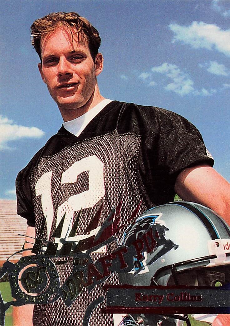 Kerry Collins Rookie Draft Pix Topps Stadium Club 1995 Football Card # ...