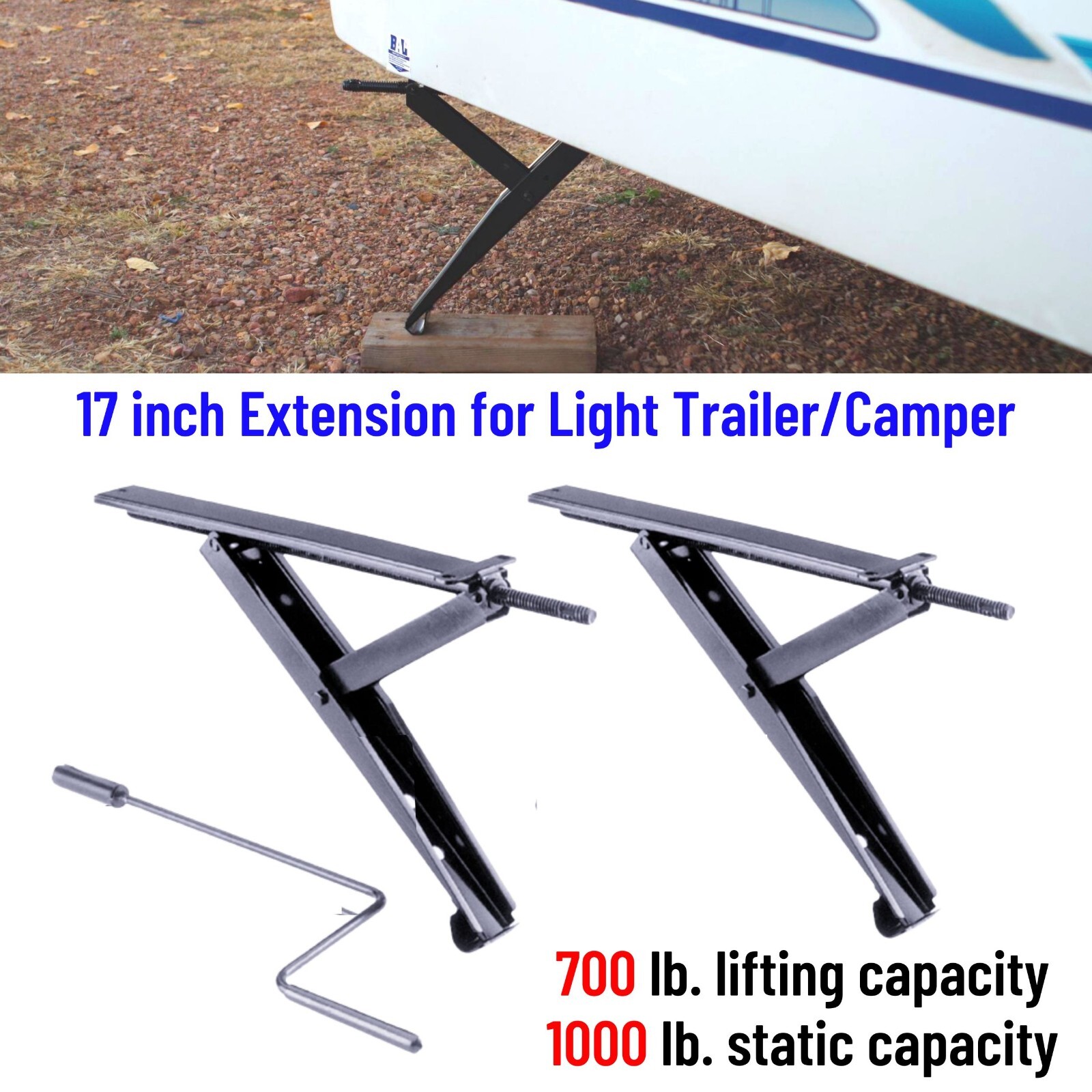 2pk RV Stabilizer Jacks Stand 1000lb Tent Trailer Coleman Fleetwood ...