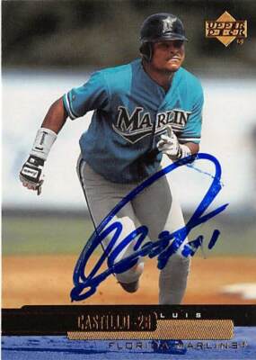 Luis Castillo autographed baseball card (Florida Marlins) 2000 Upper ...
