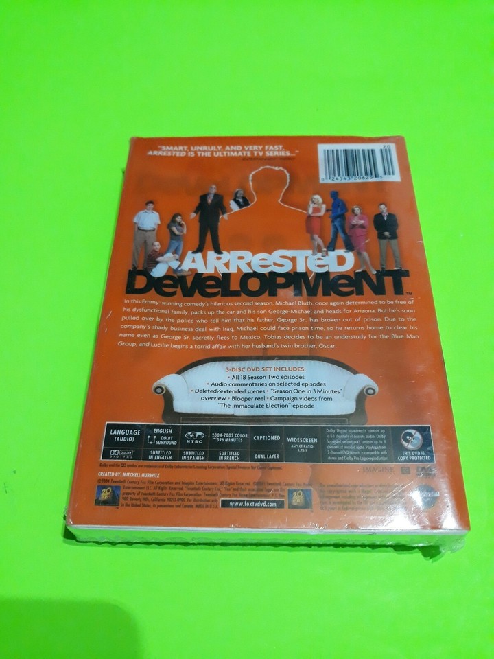 Arrested Development - Season 2 TV Series (DVD 2009, 3-Disc Set) New ...