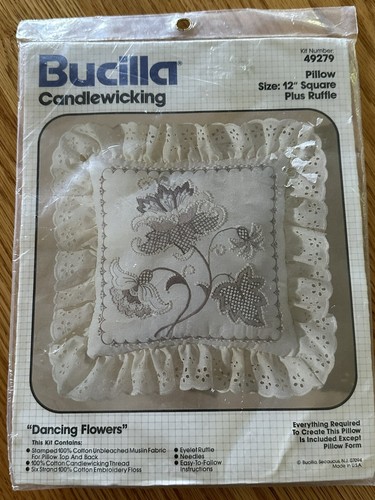 Bucilla Candlewicking Kit 12" Pillow #49279 Dancing Flowers | eBay