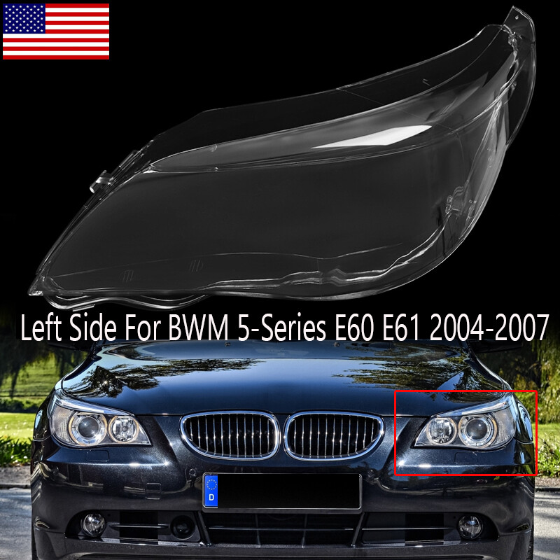 Left Headlight Lens Cover For BMW 5 Series 530i 535i 550i E60 E61 ...