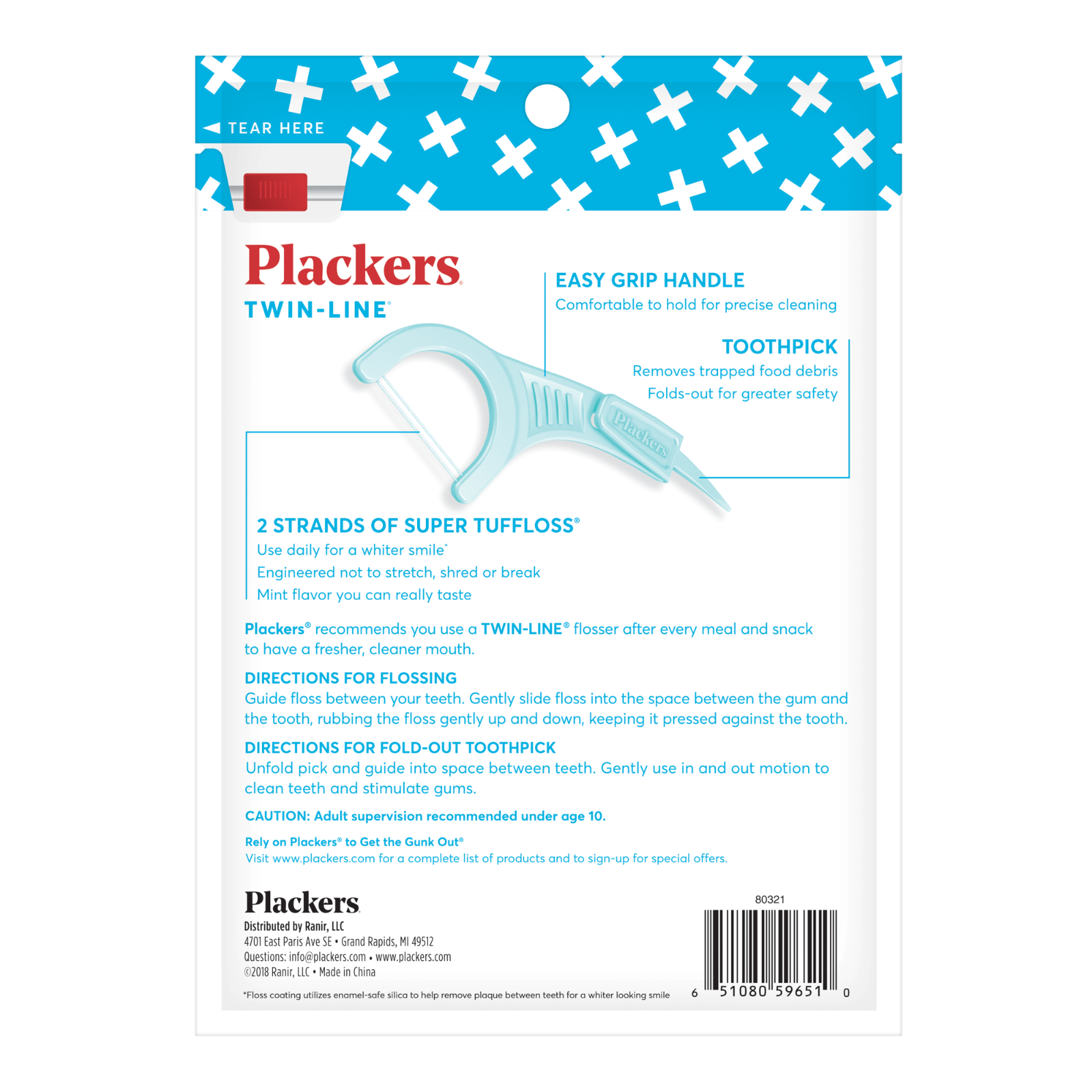 Plackers 75 TWIN-LINE DENTAL FLOSSERS | COOL MINT Oral Care Toothpick ...