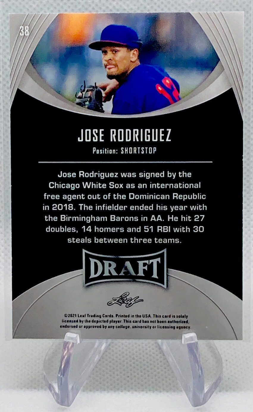 2021 Leaf Draft Jose Rodriguez Gold Parallel XRC Rookie Card #38 ...