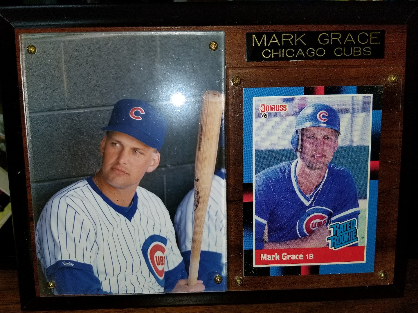 1988 MARK GRACE ROOKIE PLAQUE WITH HIS DONRUSS ROOKIE CARD | eBay