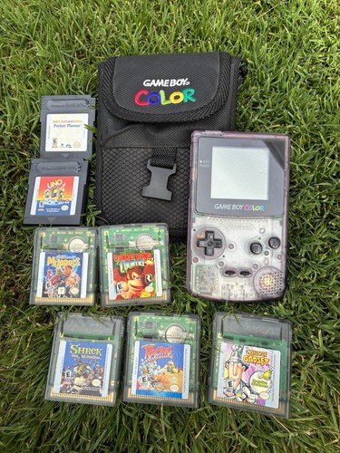 Original Gameboy Color - Purple - Lot with 7 Games! Works great | eBay
