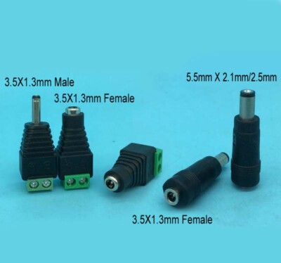3.5mm OD 1.3mm ID male/female DC power plug coaxial connector Solder ...
