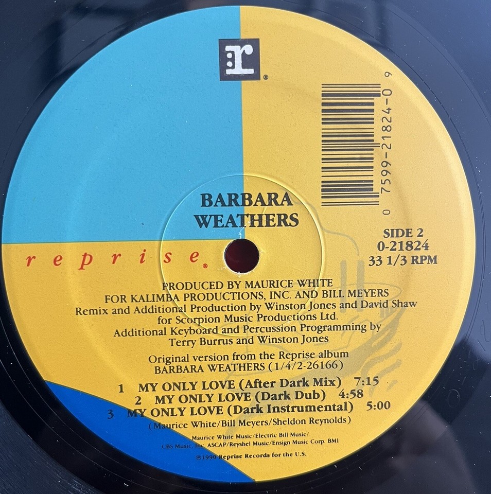 My Only Love - Barbara Weathers - Reprise Records Vinyl 12" Remixes NM ...