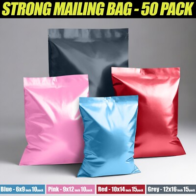 Coloured Large Mix Mailing Bags Poly Postal Post Postage Packaging 4 ...