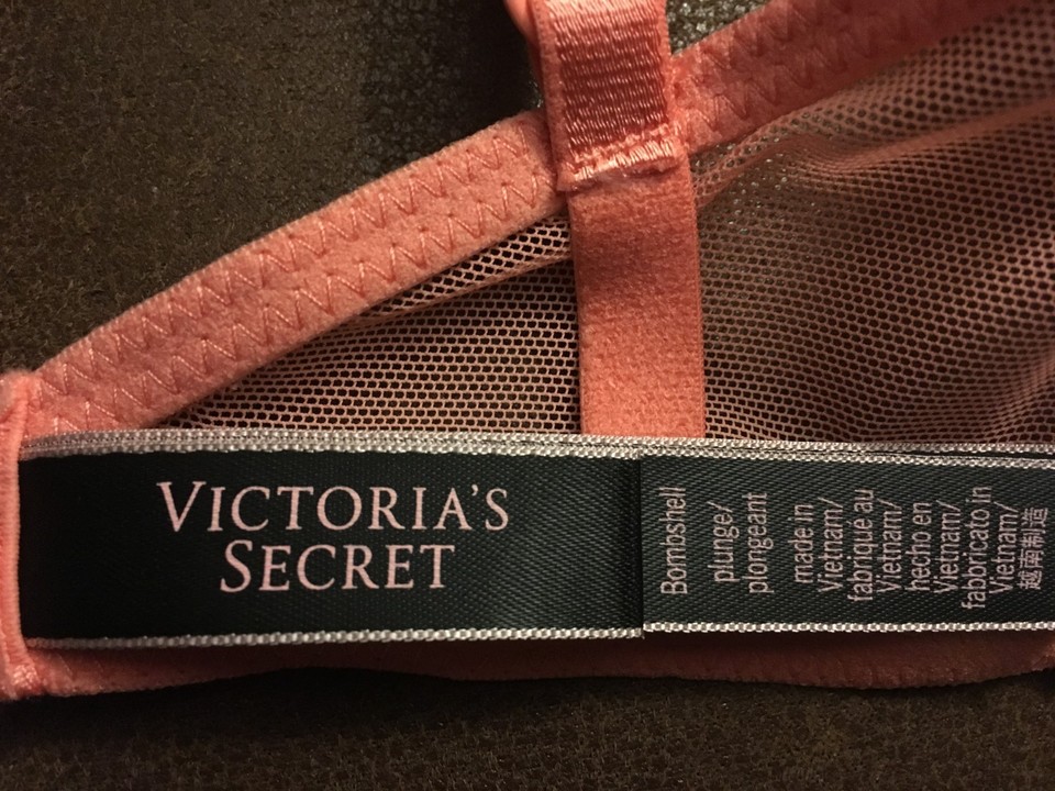 VICTORIA SECRET BOMBSHELL BRA ADD 2 CUP PLUNGE Super Push UP NEW Shine ...