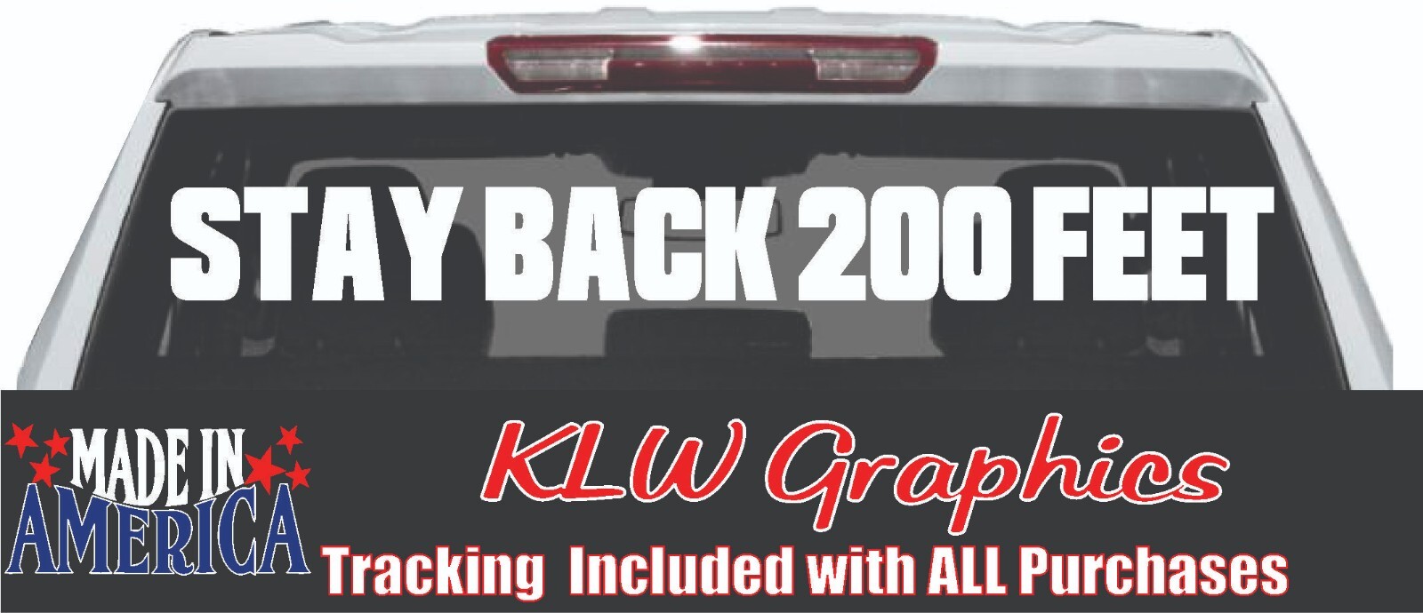 Stay back 200 feet decal sticker tow truck caution safety warning ...