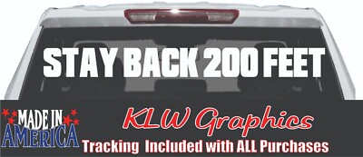 Stay back 200 feet decal sticker tow truck caution safety warning ...