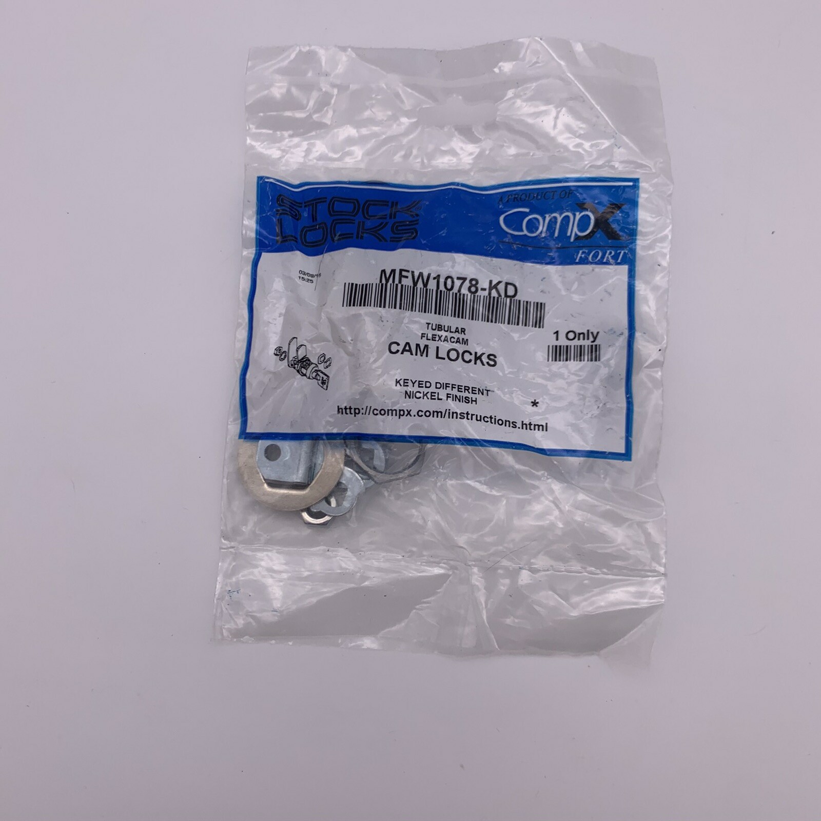 STOCK LOCKS Compx Fort MFW1078-KD Cam Locks Keyed Different Nickel ...