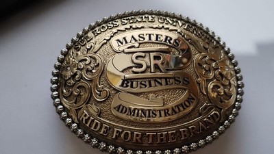 Sul Ross State University Rodeo Buckle Graduation Masters Business | eBay