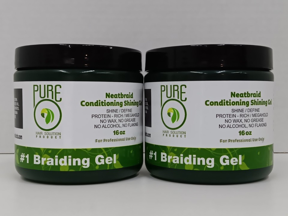 Pure O Natural NeatBraid Conditioning Shining Gel 16 oz * Pick your set ...