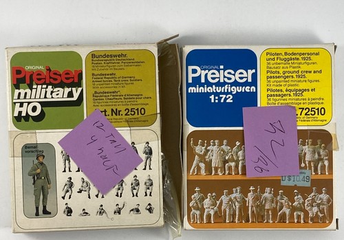 PREISER 72510 + 2510 1/72 HO German Armed Forces Pilots Figures Rare No ...