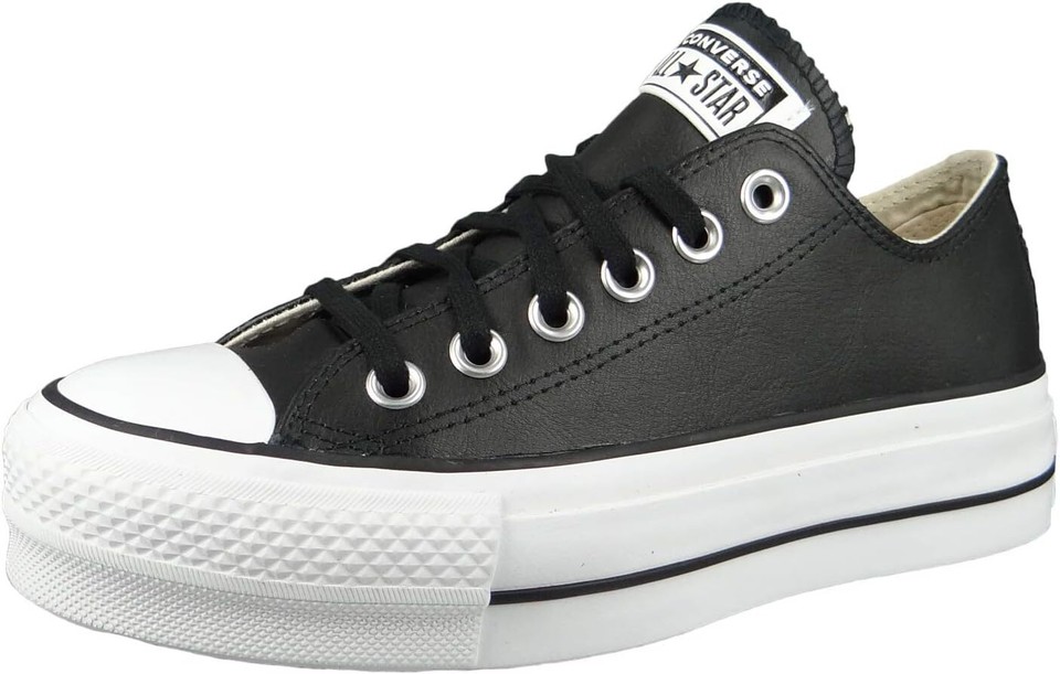 CONVERSE CHUCK TAYLOR ALL STAR LIFT PLATFORM LO Sneakers Black Leather ...