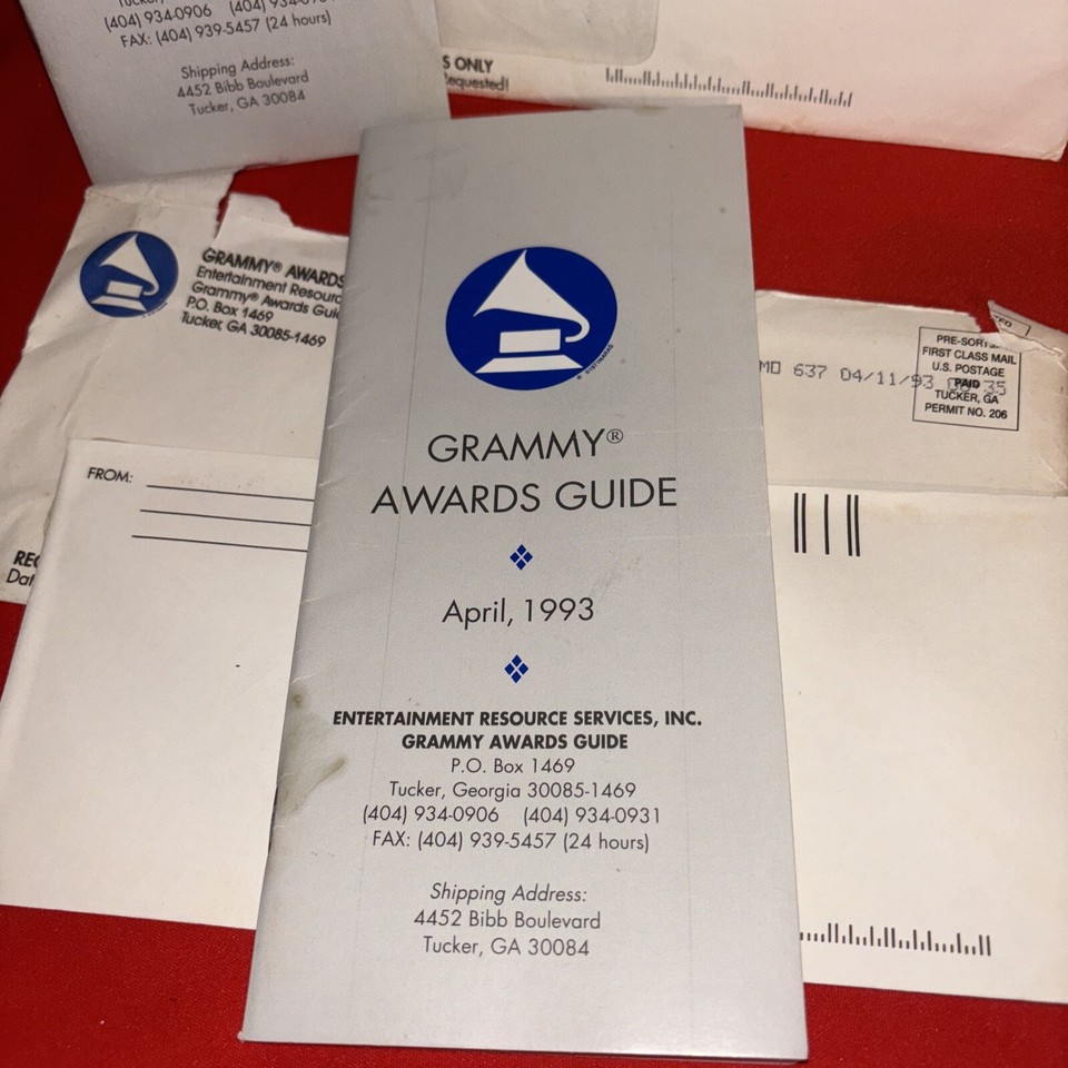 GRAMMY AWARDS Guide March & April 1993 - Ordering Form? Estate Find | eBay