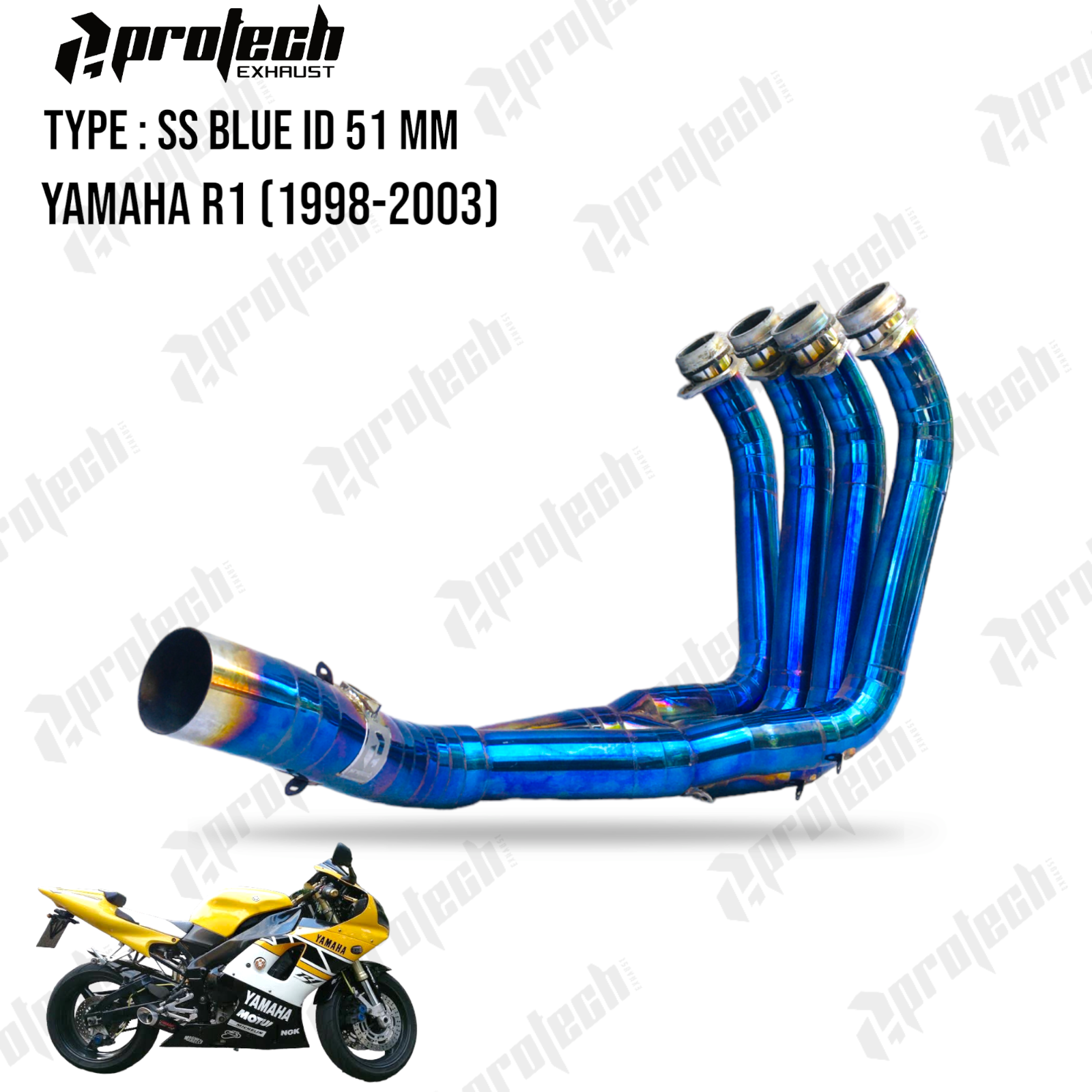 Exhaust Exhaust Header Yamaha YZF R1 1998 1999 2000 2001 2002 2003 01 ...