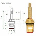 Tap Valve Cartridge Quarter Insert Connector Long Stem Shower Bath High ...
