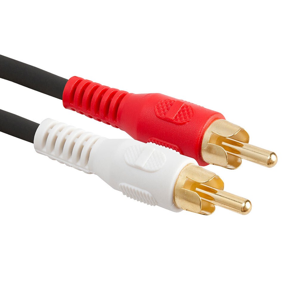 2 Pack RCA Male to 2 x RCA Male Audio Adapter Y Splitter Cable Speakers ...