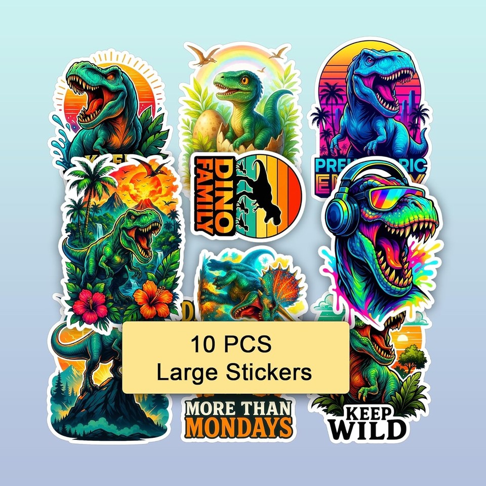 100 PCS Dinosaur Stickers Pack, Kids Vinyl Waterproof for | eBay