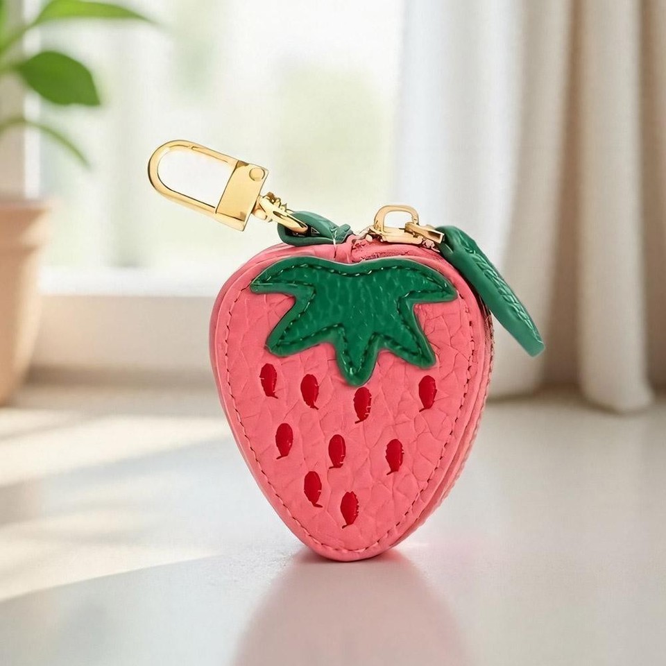 Fruit Shape Design Fruit Charm Coin Purse Cute Key Chain Mini Pouch ...