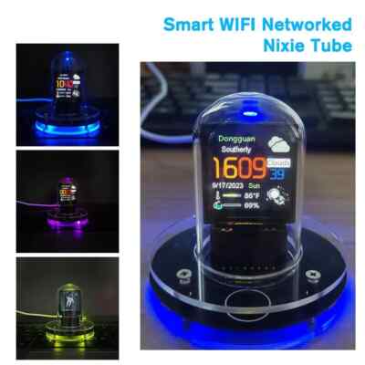Smart WIFI Nixie Tube Alarm Clock Weather Station Desktop Animation ...