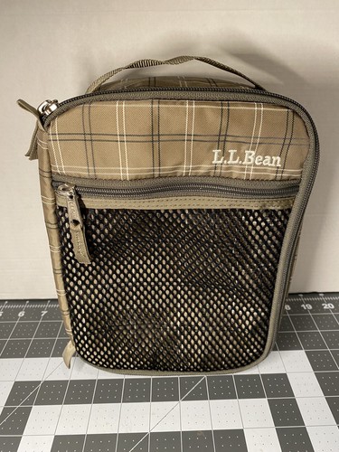 LL Bean Plaid Lunch Box Insulated Bag Zip Lunch Cooler Tote 10x8 inches ...